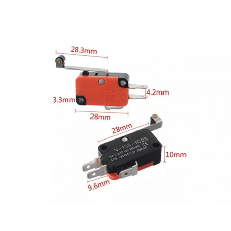 Micro SPDT switch - V-156-1C25 15A (2 pack)