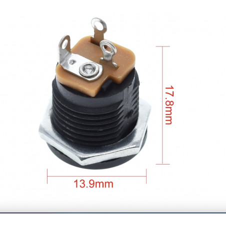 DC Power Connector Female 5.5x2.1mm with Nut - DC-022