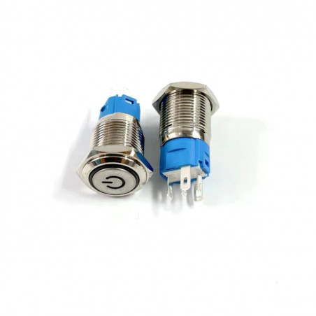 Flat Head 12mm 3-6V Waterproof Self-Locking Metal Push Button Switch ...