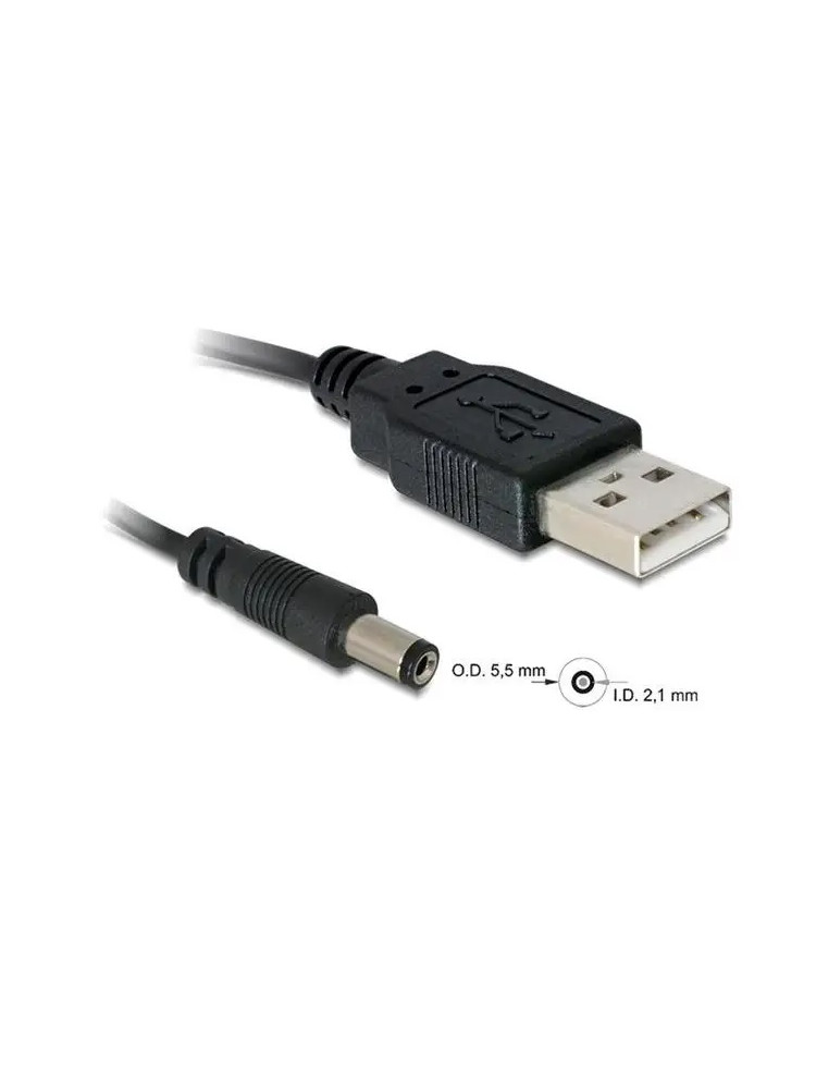 USB to 2.1mm DC Male Power Jack - 30cm