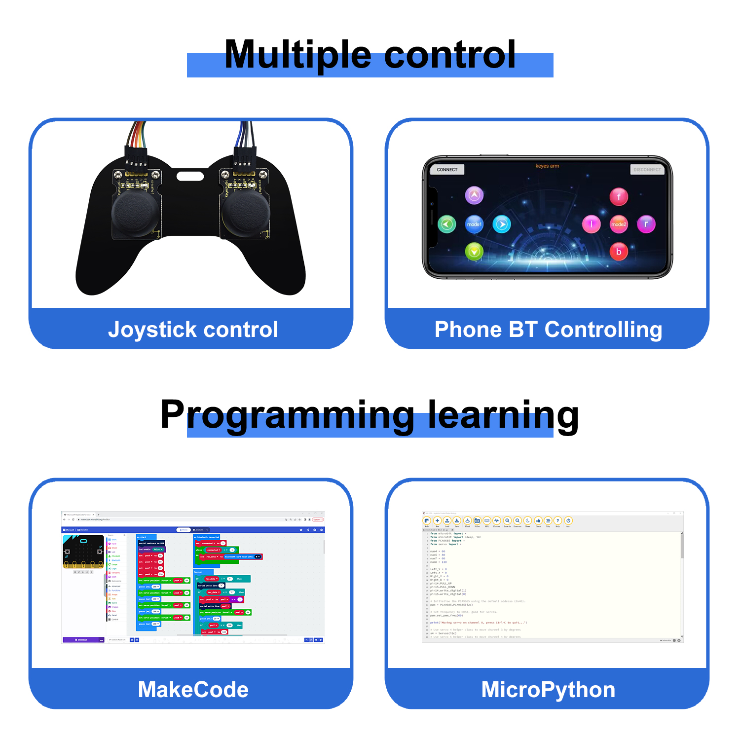 Keyestudio 4DOF Robot Arm for Micro:bit (Without Micro:bit)